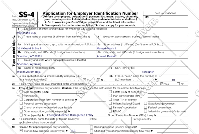Quickly prepare your us itin w7 form and ein application by Shery936 | Fiverr